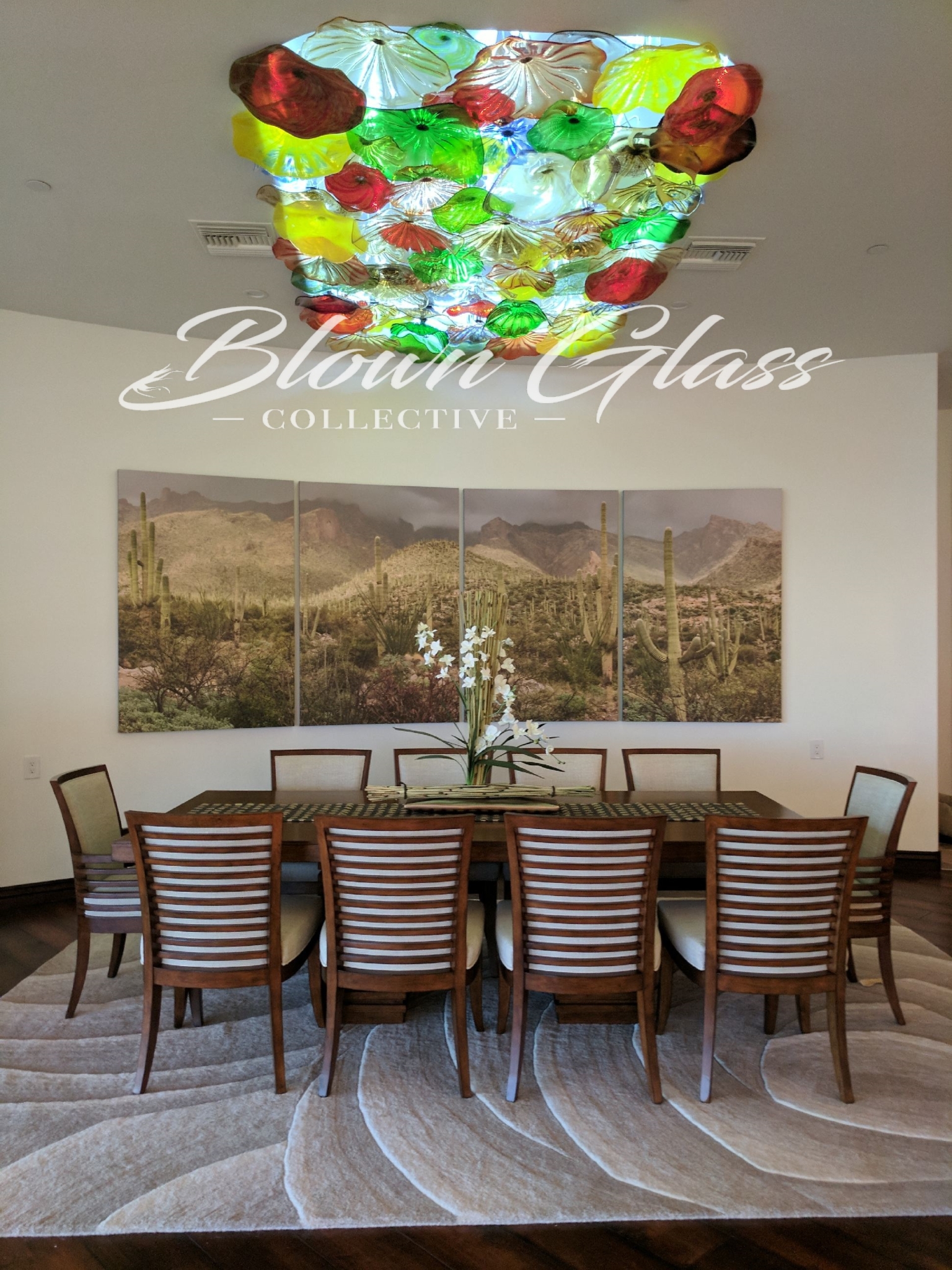 Custom Blown Glass Wall & Ceiling Plates - Blown Glass Collective