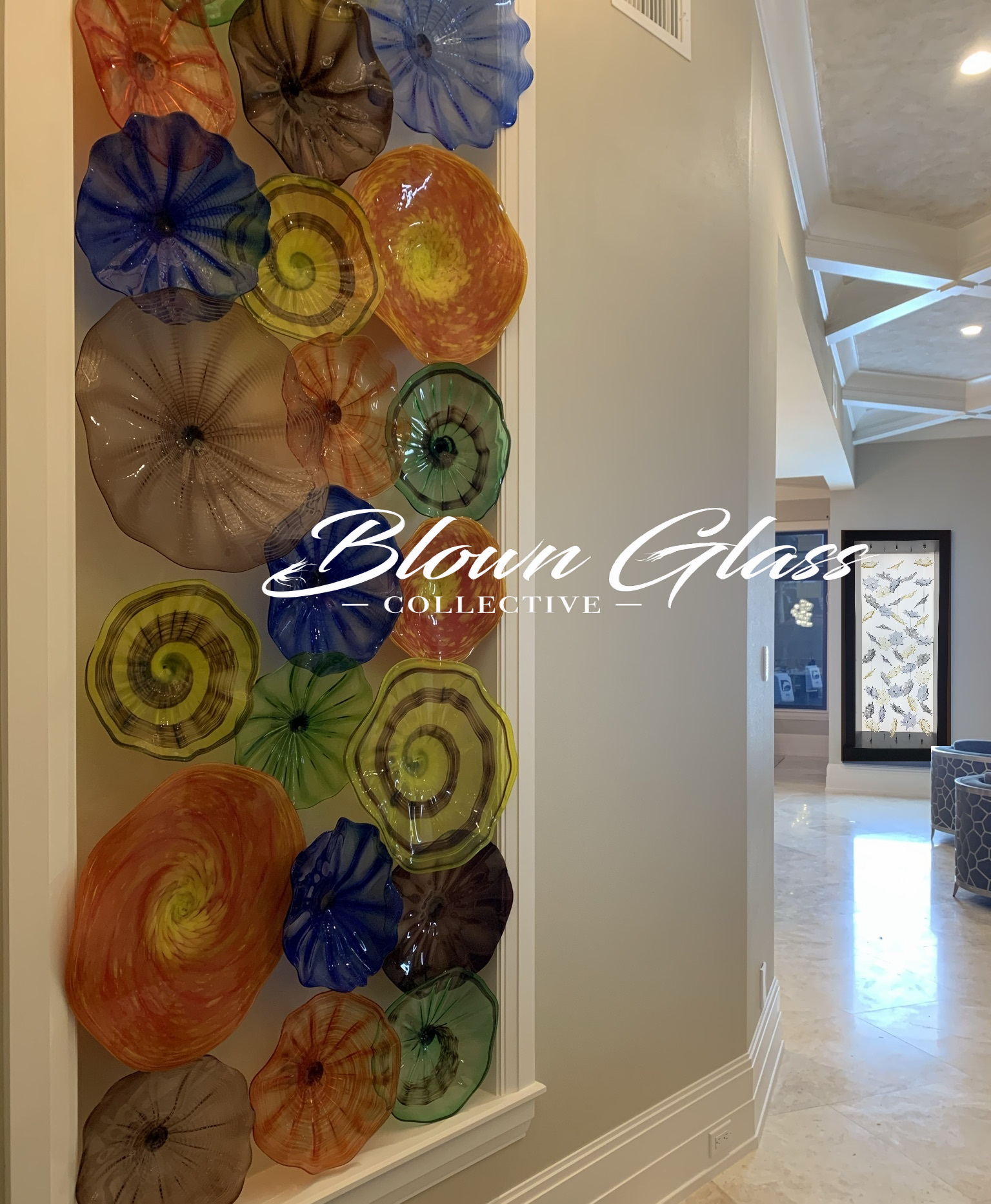 Custom Blown Glass Wall & Ceiling Plates - Blown Glass Collective
